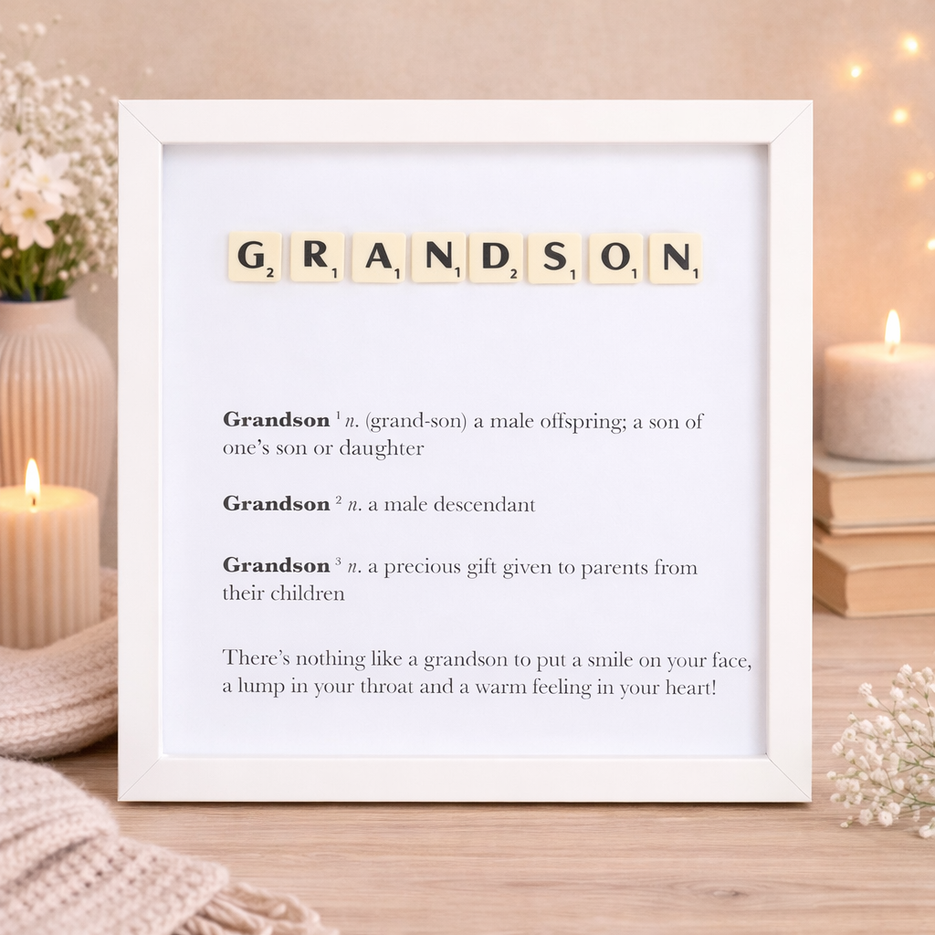 Grandson Definition Boxed Frame Scrabble Style Word Art Gift ...
